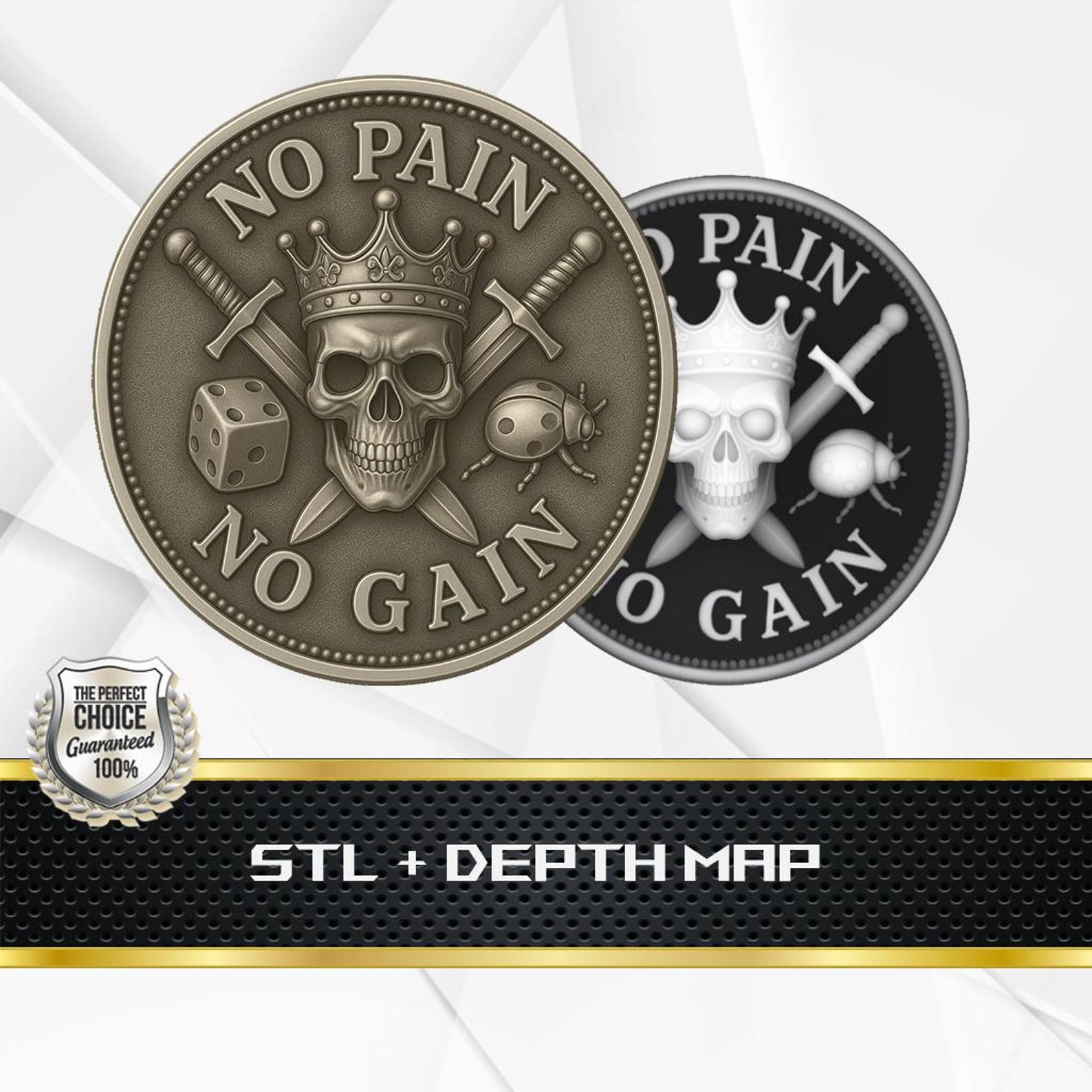 3D Coin Depth Map: 3D Embossing Laser Engrave STL and Heigth Map Files ...