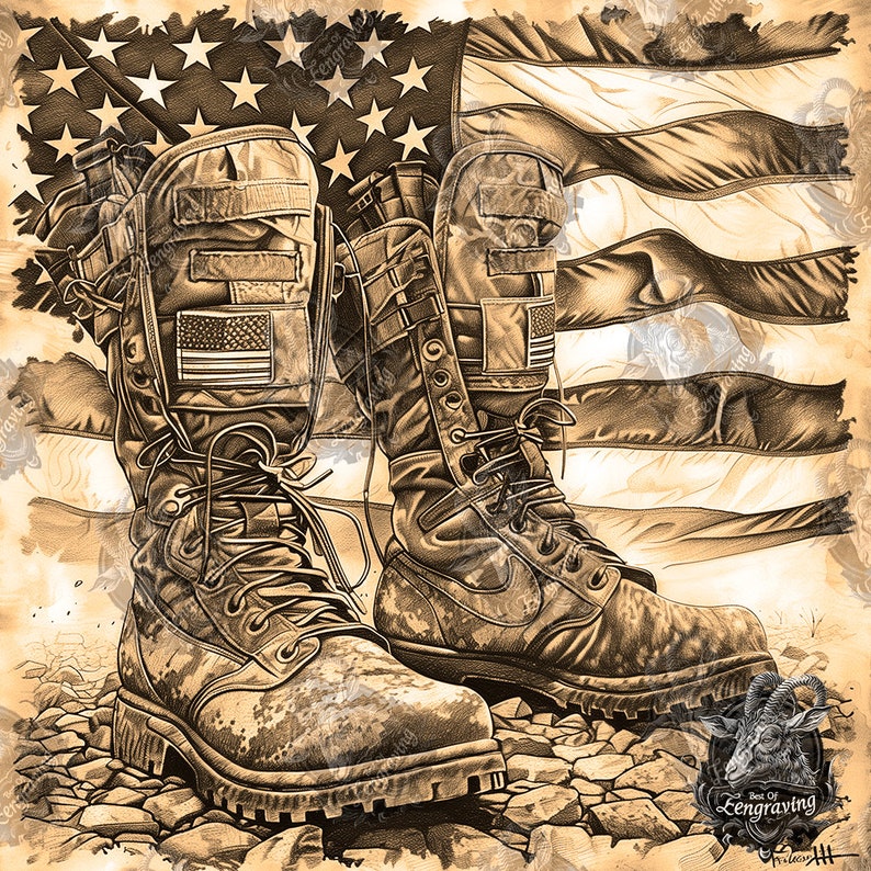 3D Military Boots Illusion: Laser Engraving PNG File (digital Download ...
