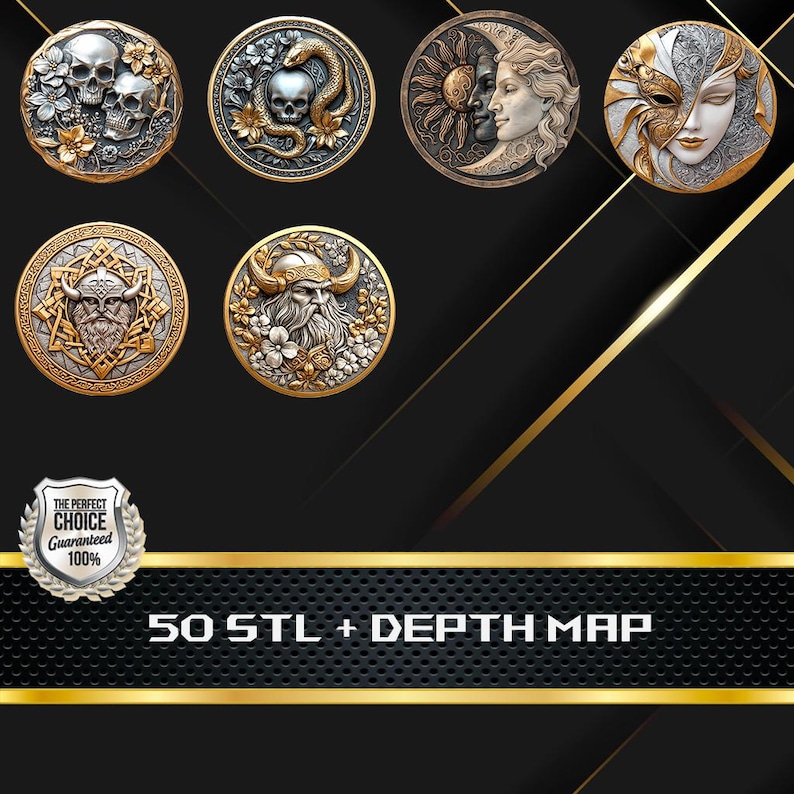 50 Coins Depth Map and STL File, 3D Relief for Laser Engraving CNC - Etsy