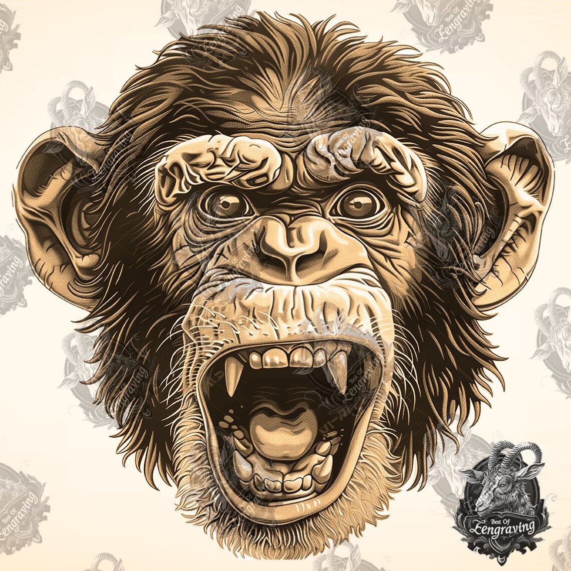 3D Monkey Illusion: Laser Engraving PNG File (digital Download) Diode ...