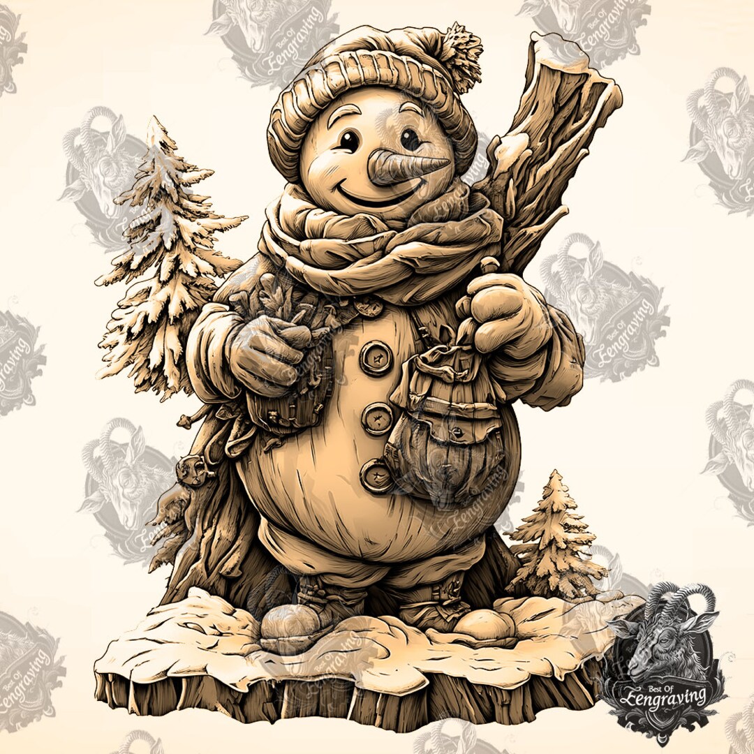 3D Snowman Illusion: Laser Engraving PNG File (digital Download) - Etsy