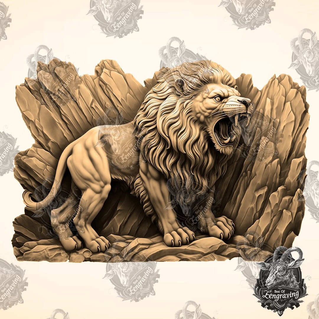 3D Lion Illusion: Laser Engraving PNG File (digital Download) Diode ...
