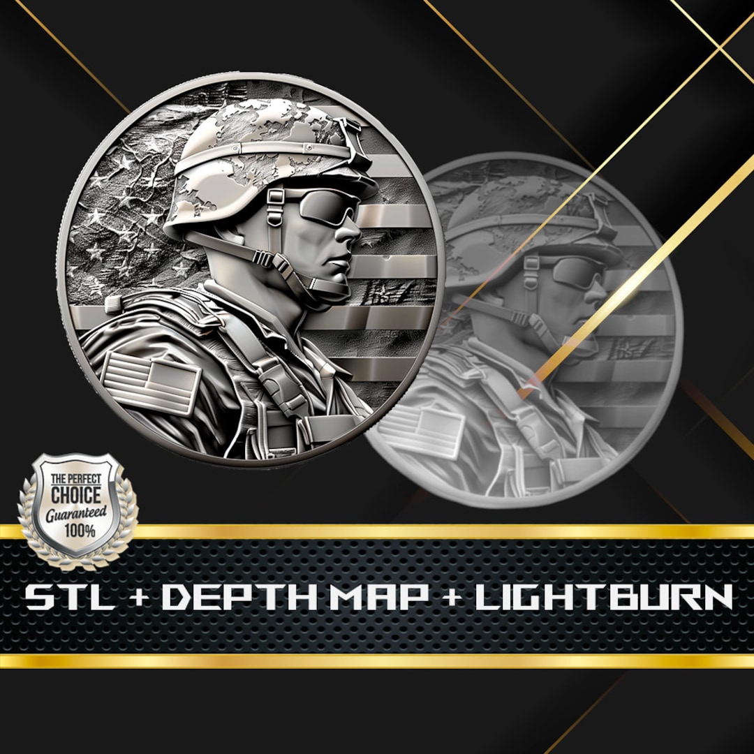 Coin Depth Map | Heigh Map | 3D Laser Engrave | Xtool | Glowforge | Stl ...