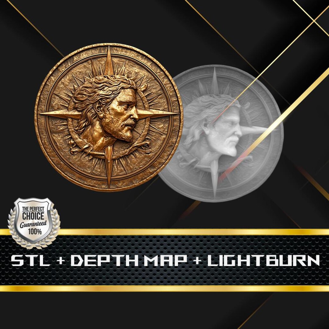 Coin Depth Map | Heigh Map | 3D Laser Engrave | Xtool | Stl File | PNG ...