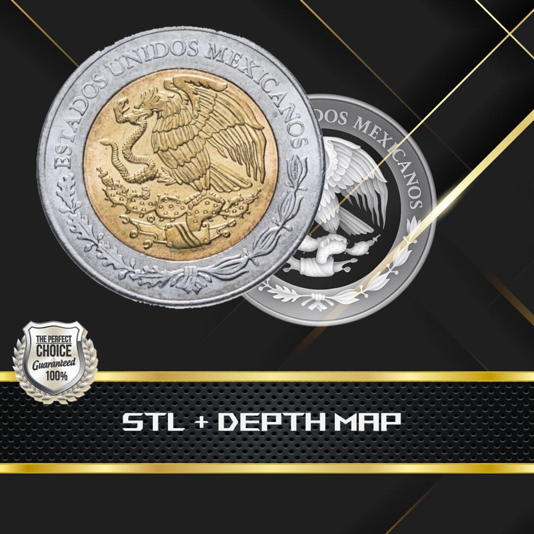 Coin Depth Map | Heigh Map | 3D Laser Engrave | Xtool | Stl File | PNG ...