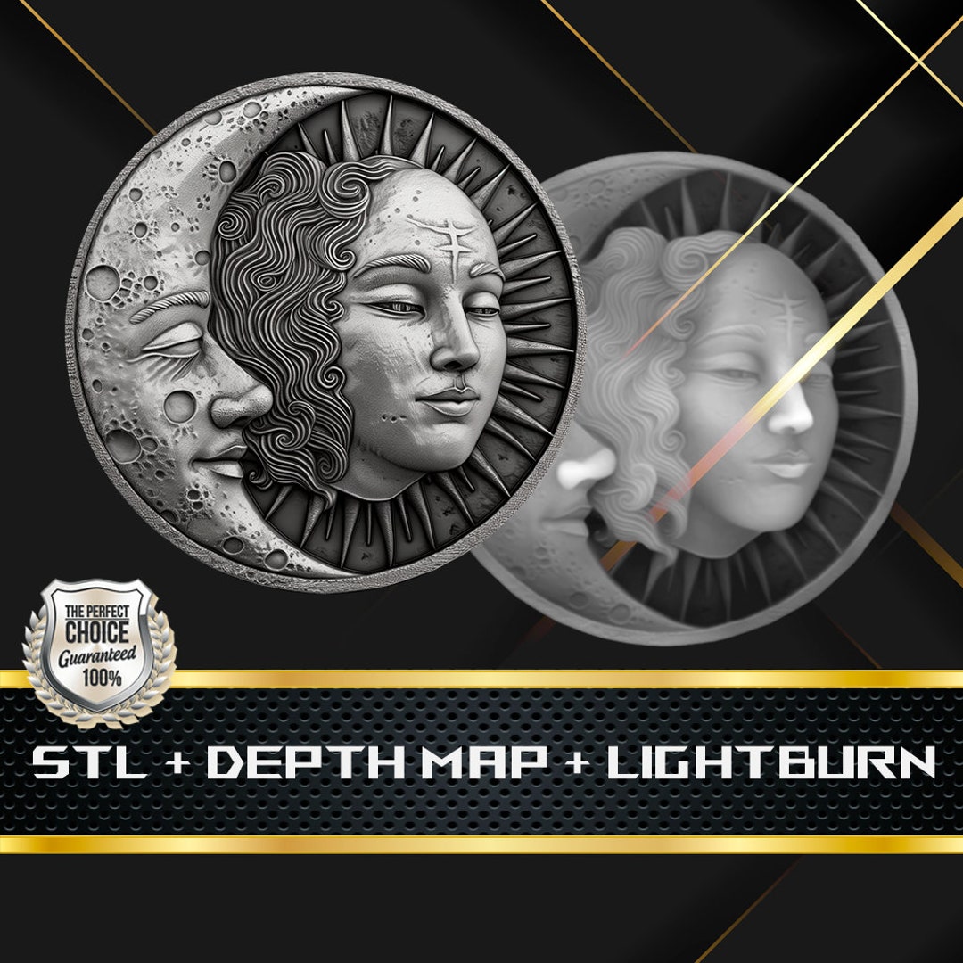 Coin Depth Map | Heigh Map | 3D Laser Engrave | Xtool | Glowforge | Stl ...
