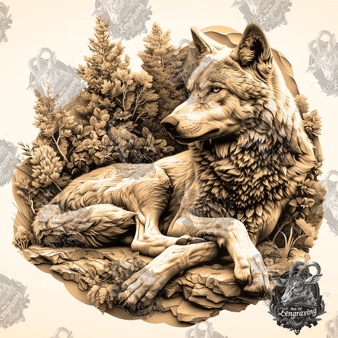 3D Wolf Illusion Laser Engraving PNG File (digital Download) Diode ...