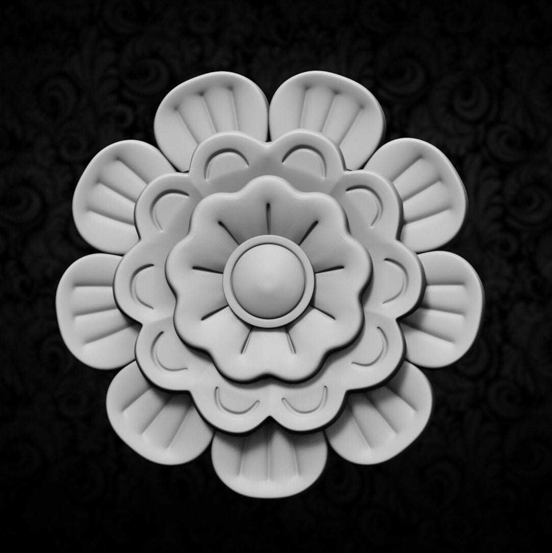 Rosette Flower Pattern for CNC 3D STL Model Cnc Router - Etsy