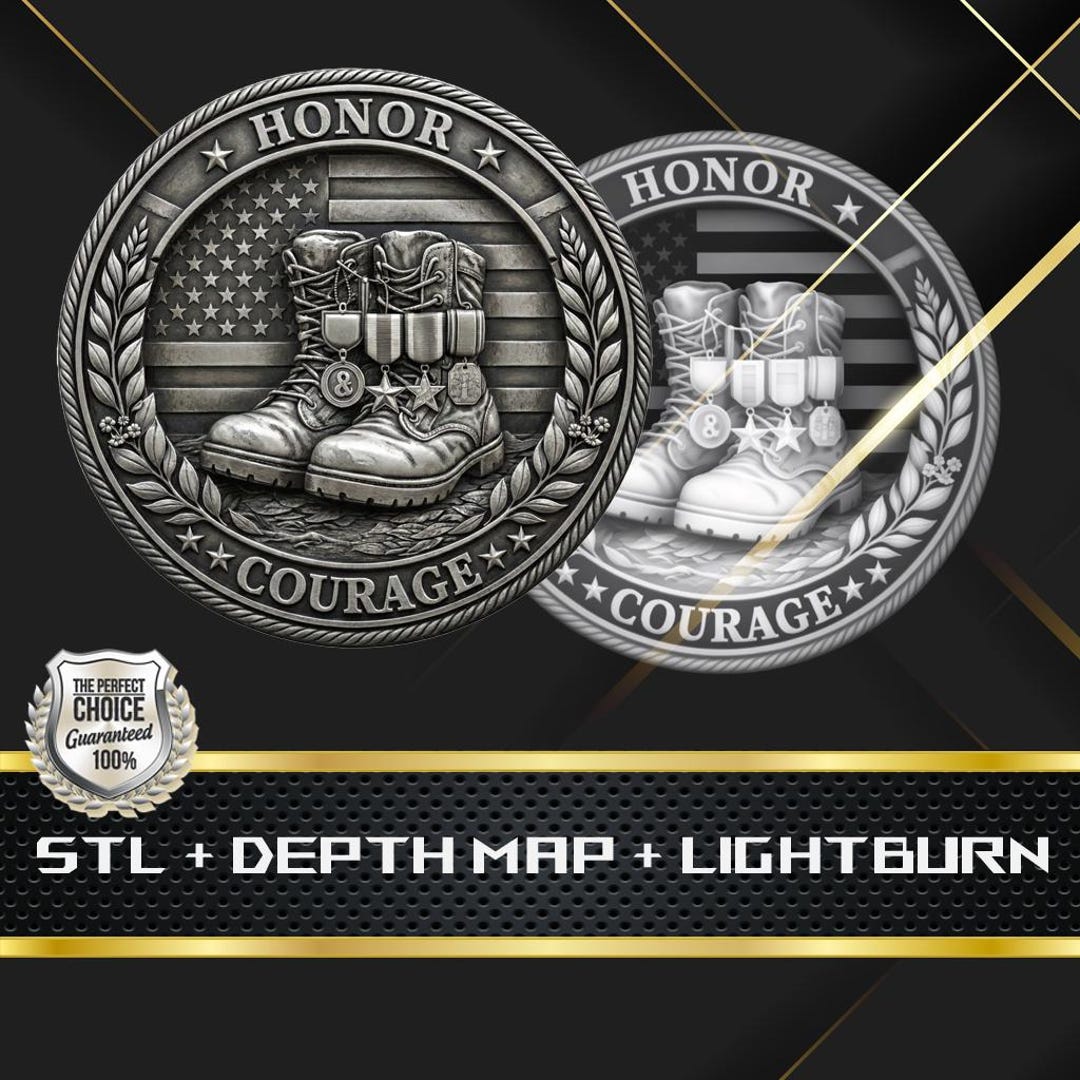 Coin Depth Map | 3D Laser Engrave | Xtool | Stl File | PNG File ...