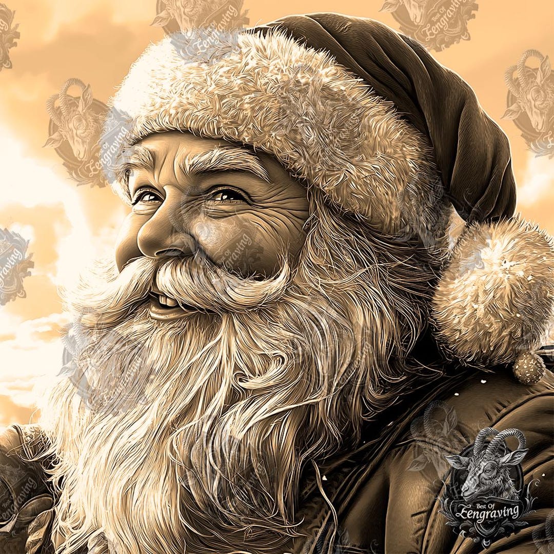 Santa Claus 3D Illusion: Laser Engraving PNG File (digital Download) - Etsy