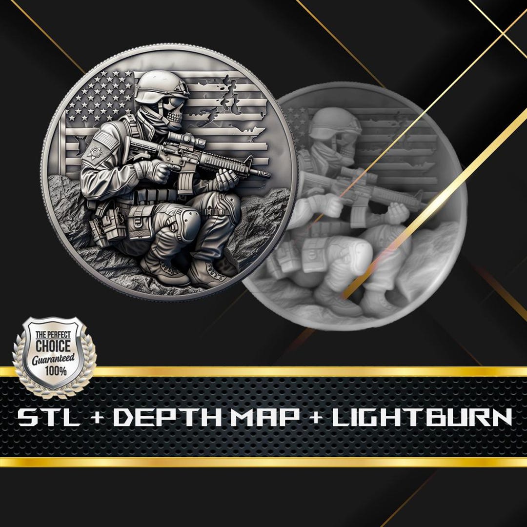 American Coin Depth Map: 3D Embossing Laser Engrave STL and Heigth Map ...