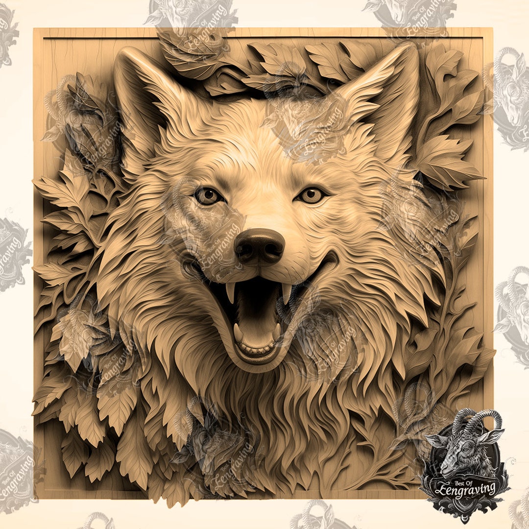 3D Wolf Illusion: Laser Engraving PNG File (digital Download) Diode ...