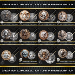 Coin Depth Map Heigh Map 3D Laser Engrave Xtool Glowforge Stl File PNG ...