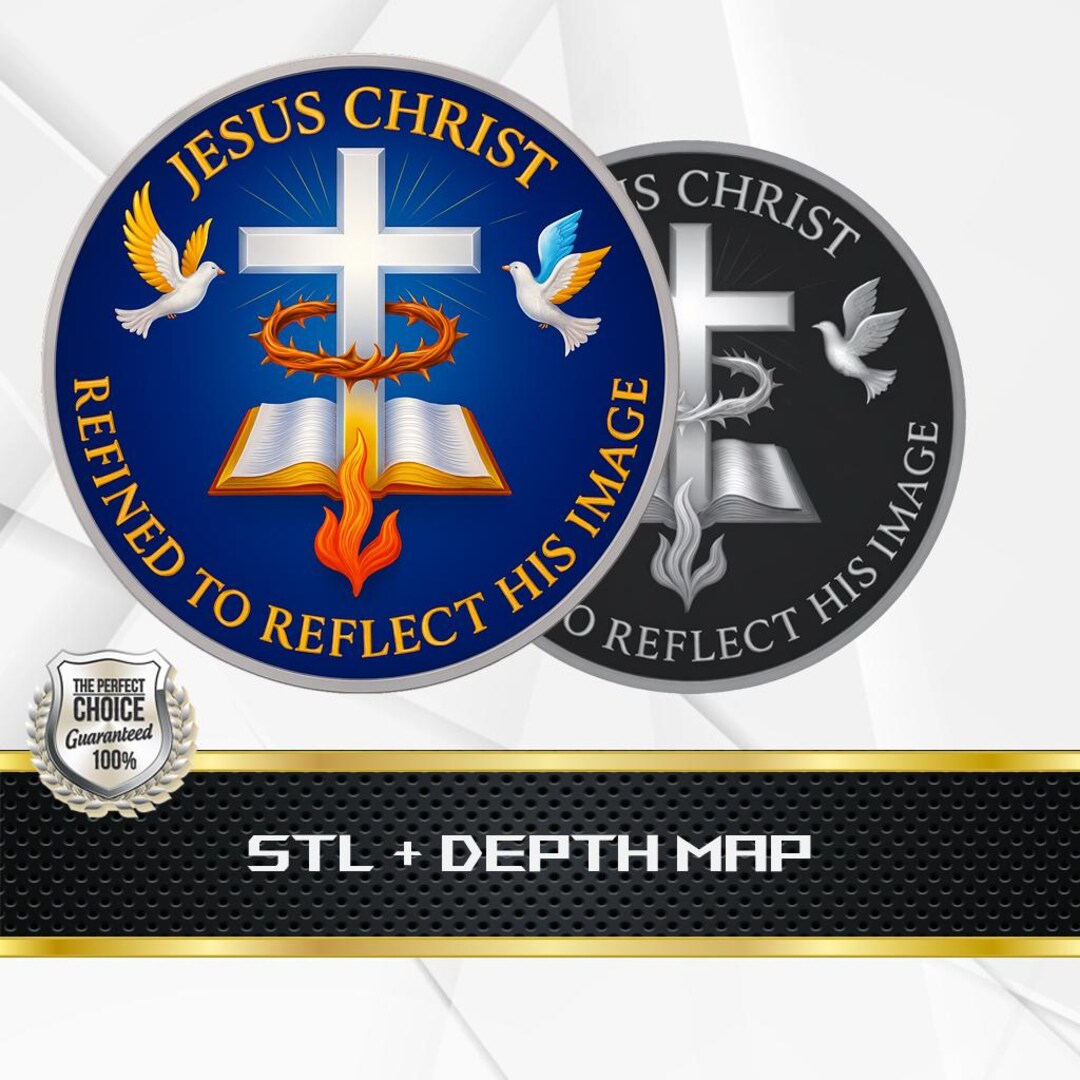 Jesus Coin Depth Map: 3D Embossing Laser Engrave STL and Heigth Map ...