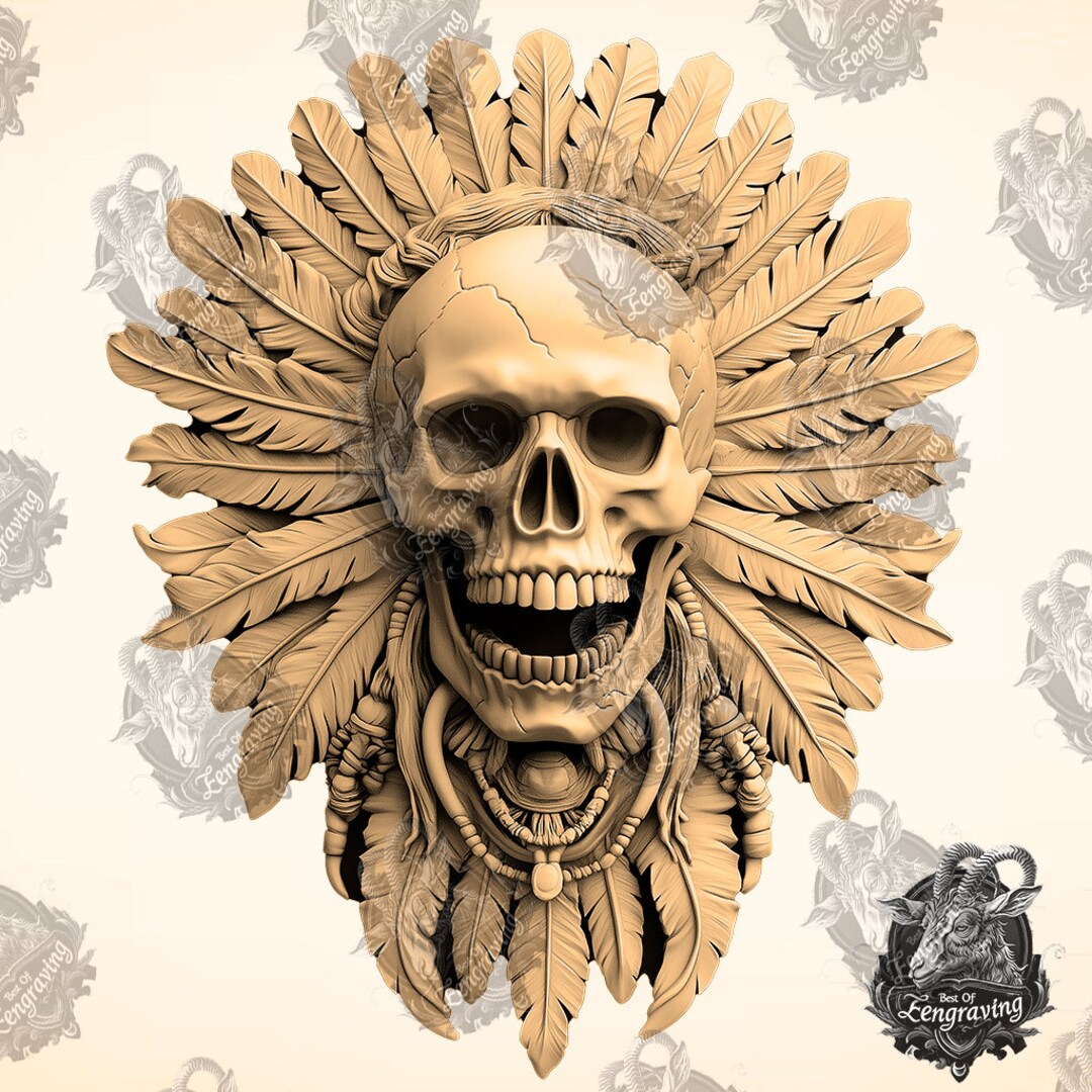 Aztec Skull 3D Illusion: Laser Engraving PNG File (digital Download) - Etsy