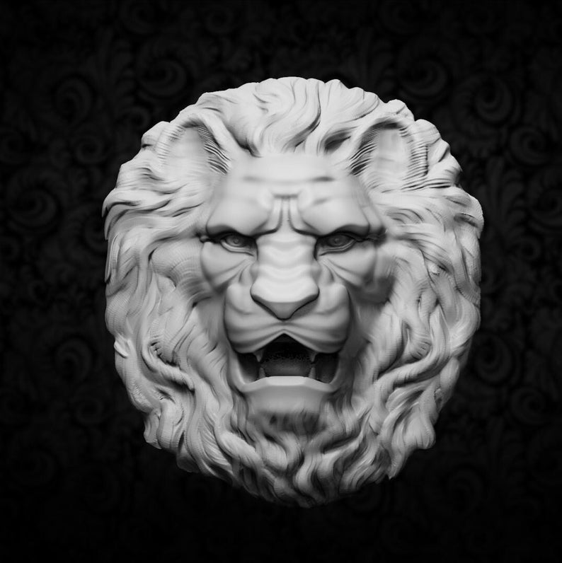 Lion For Cnc 3d Stl Model Cnc Router Engraver Artcam Etsy