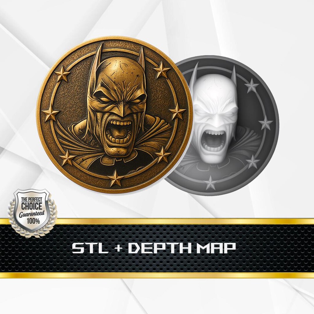 Superhero Coin 3D Laser Engrave Files: STL, Lightburn BMP (digital ...