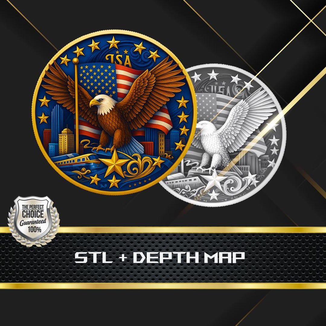 Coin Depth Map | Heigh Map | 3D Laser Engrave | Stl File | PNG File ...
