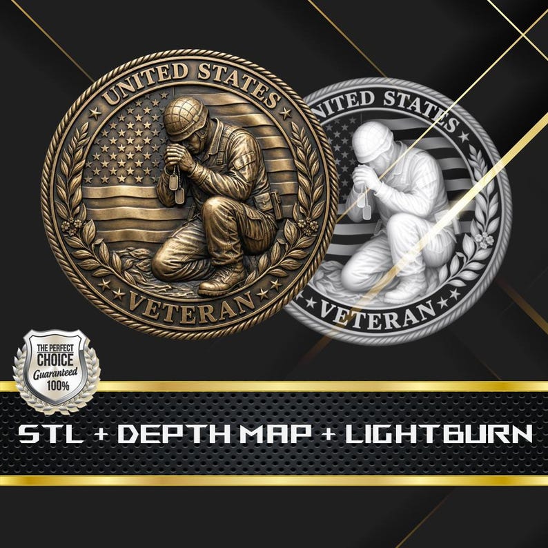 Coin Depth Map | 3D Laser Engrave | Xtool | Stl File | PNG File ...