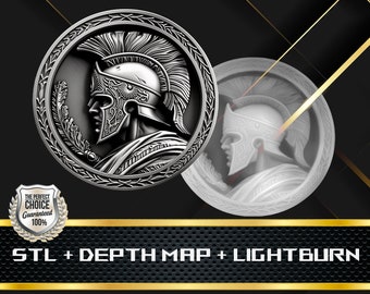 Coin Depth Map Heigh Map 3D Laser Engrave Xtool Glowforge Stl File PNG ...