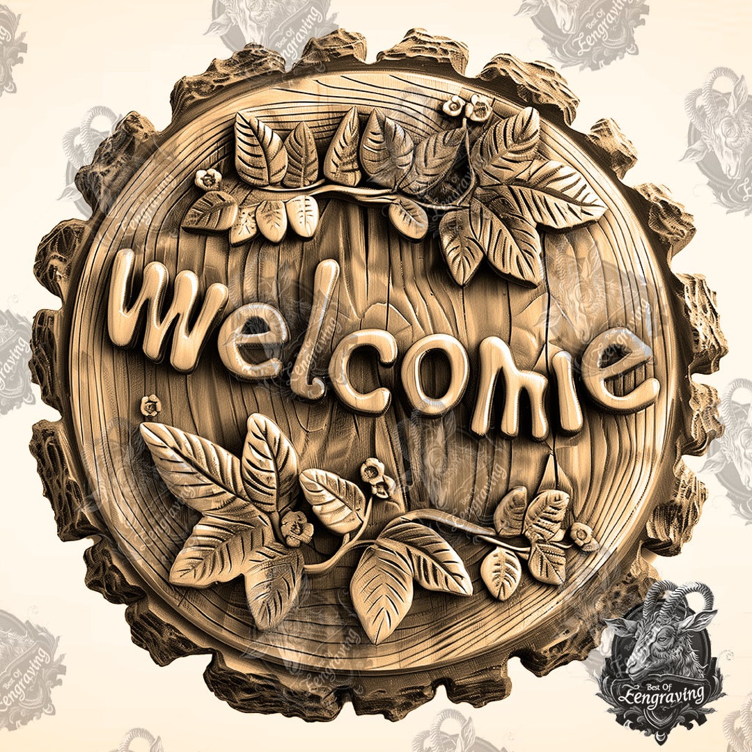 3D Welcome Sign Laser Engraving File: Wood Look (digital Download) - Etsy