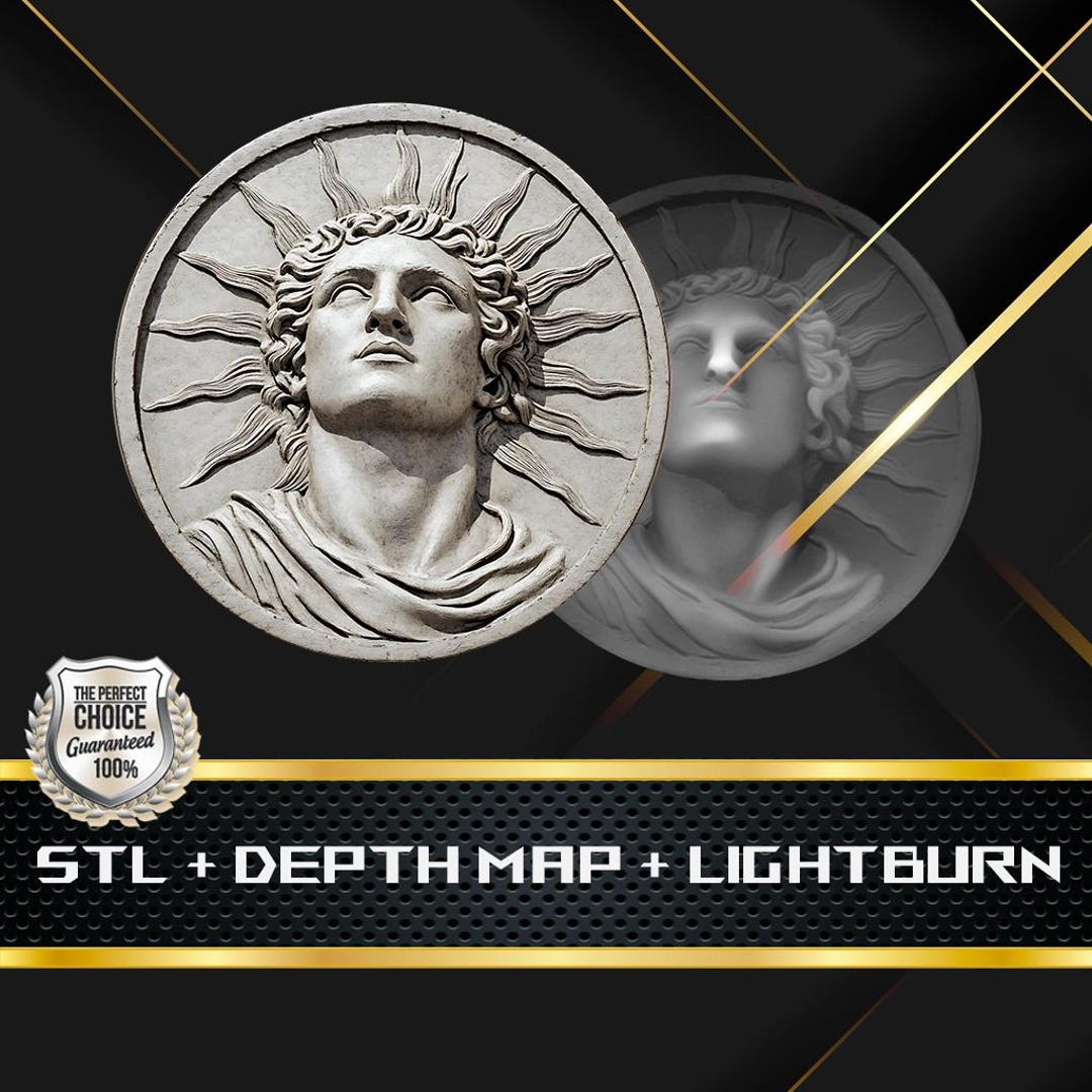 Statue Coin Depth Map: 3D Embossing Laser Engrave STL and Heigth Map ...