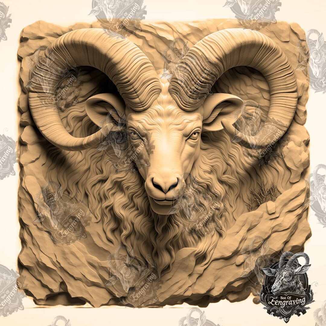 3D Ram Illusion: Laser Engraving PNG File (digital Download) Diode ...