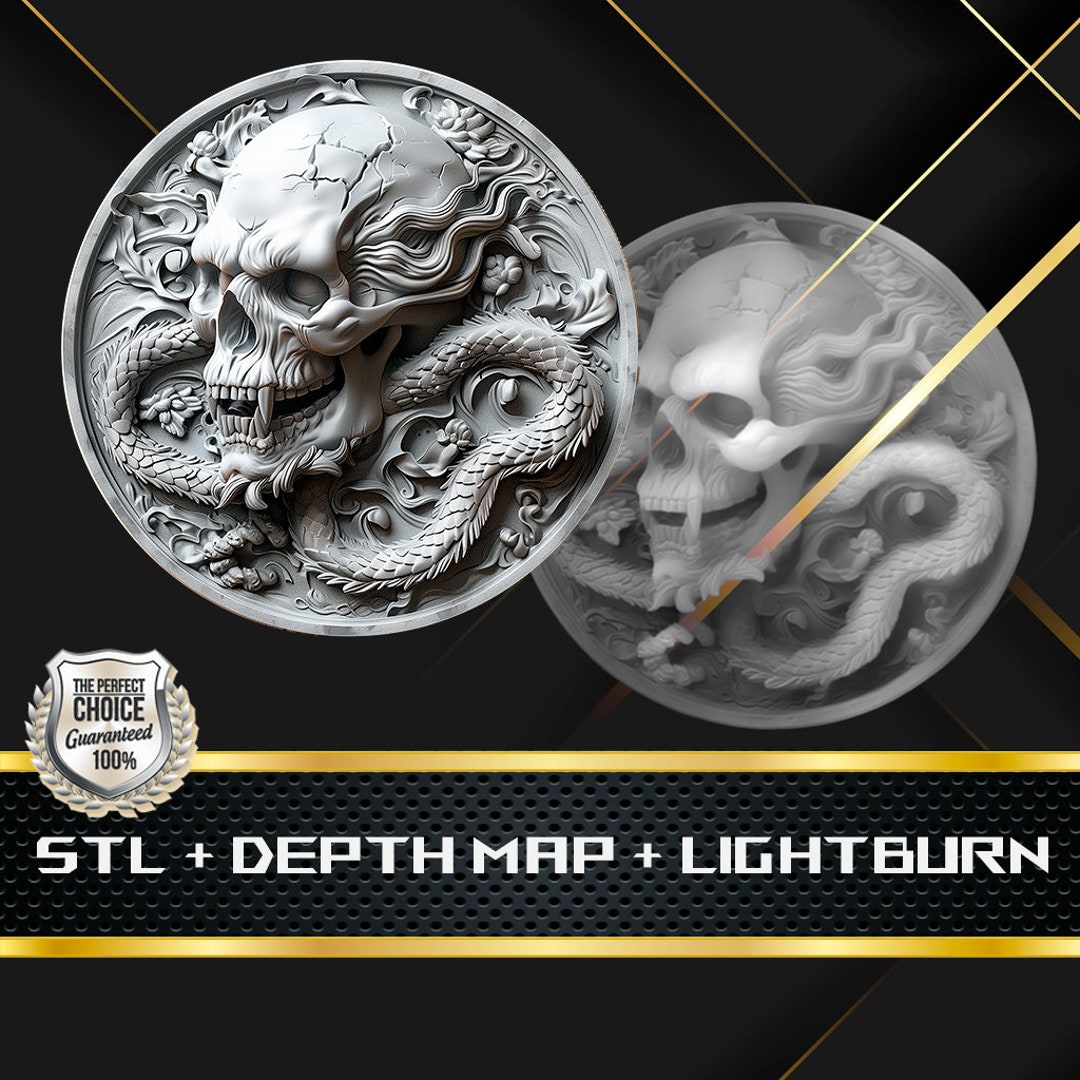 Coin Depth Map | Heigh Map | 3D Laser Engrave | Xtool | Stl File | PNG ...