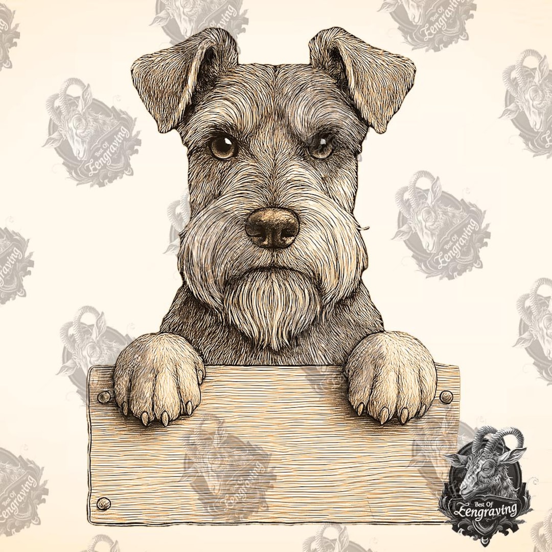 Miniature Schnauzer 3D Illusion: Laser Engraving PNG File (digital ...