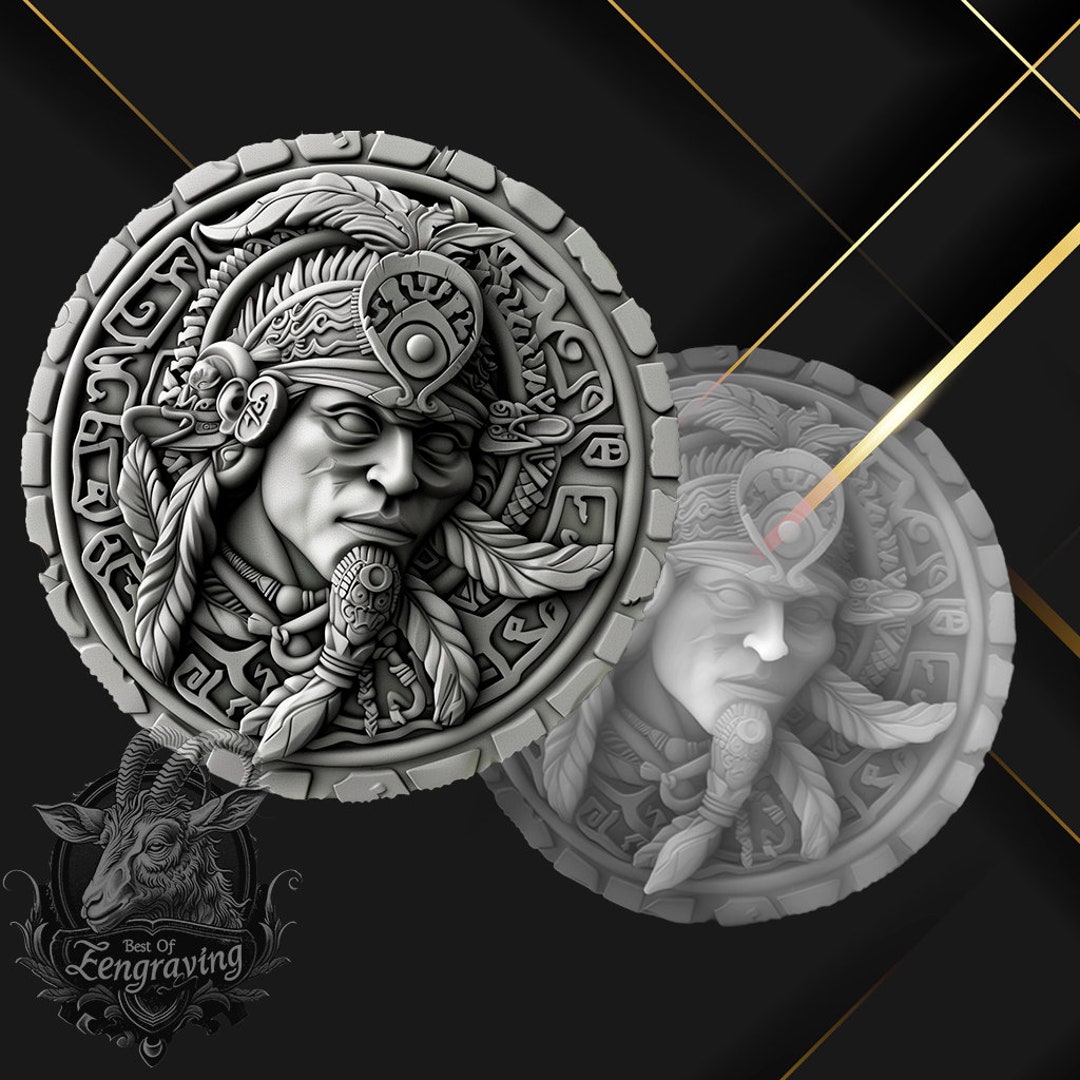 Coin Depth Map Heigh Map 3D Laser Engrave Xtool Glowforge Stl File PNG ...