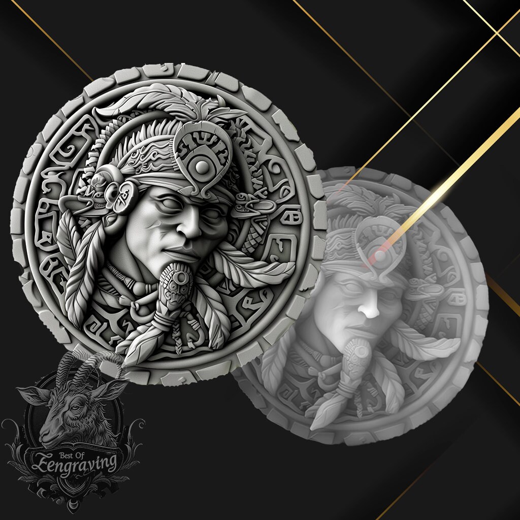 Coin Depth Map Heigh Map 3D Laser Engrave Xtool Glowforge Stl File PNG ...