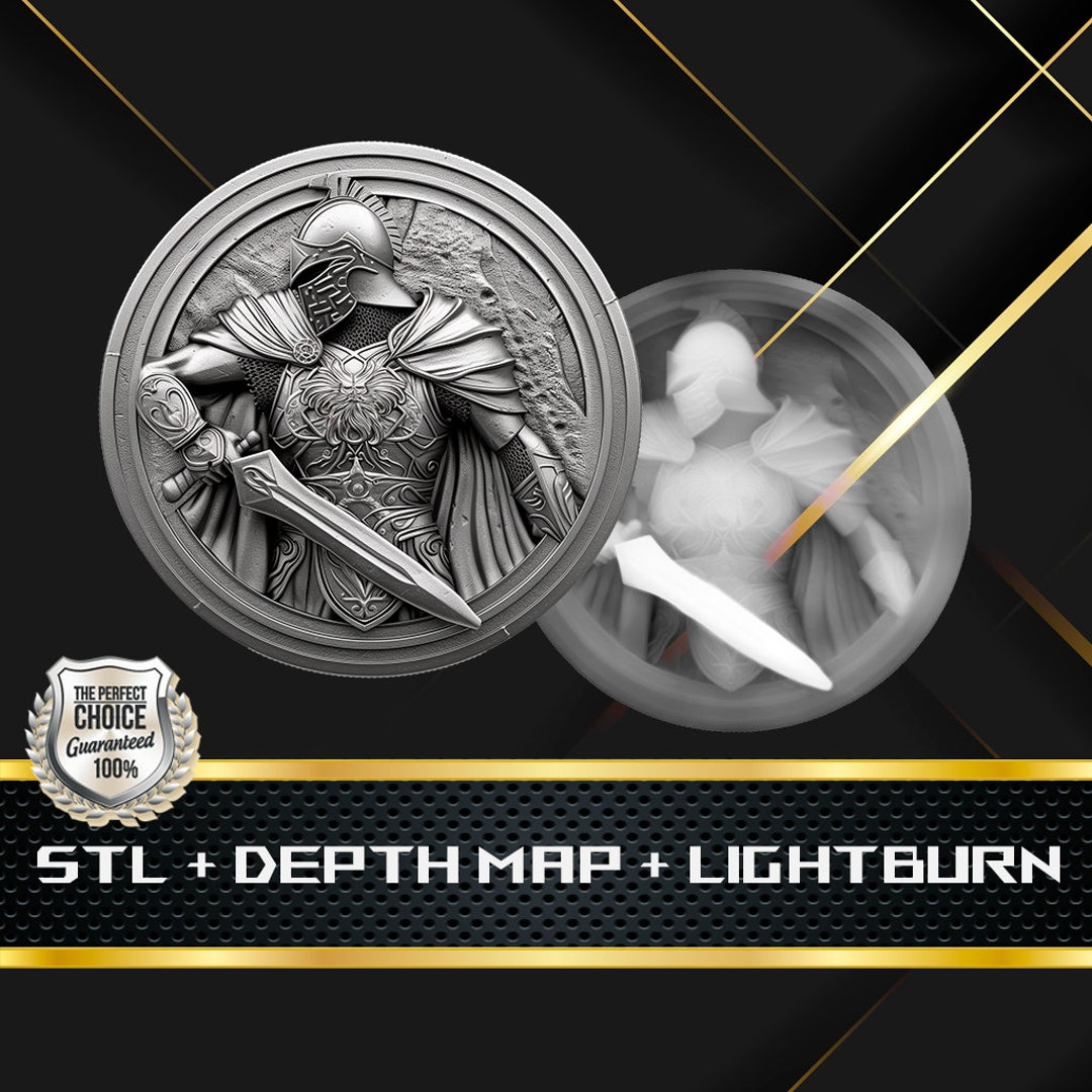 Coin Depth Map | Heigh Map | 3D Laser Engrave | Xtool | Stl File | PNG ...