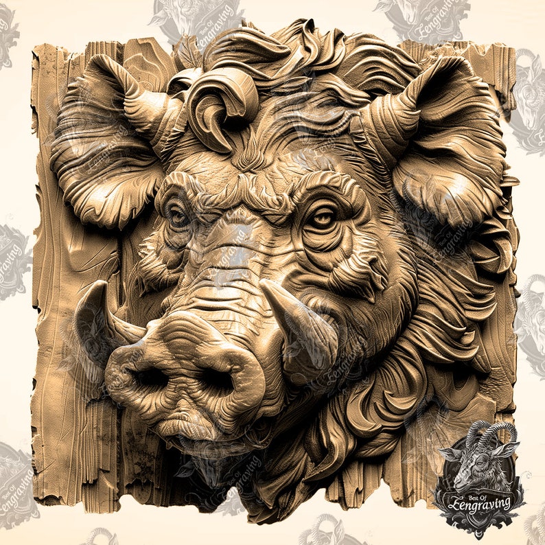Warthog 3D Illusion: Laser Engraving PNG File (digital Download) Diode ...