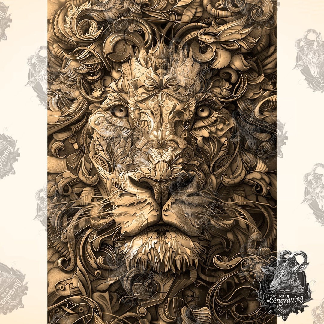 3D Lion Illusion: Laser Engraving PNG File (digital Download) Diode ...