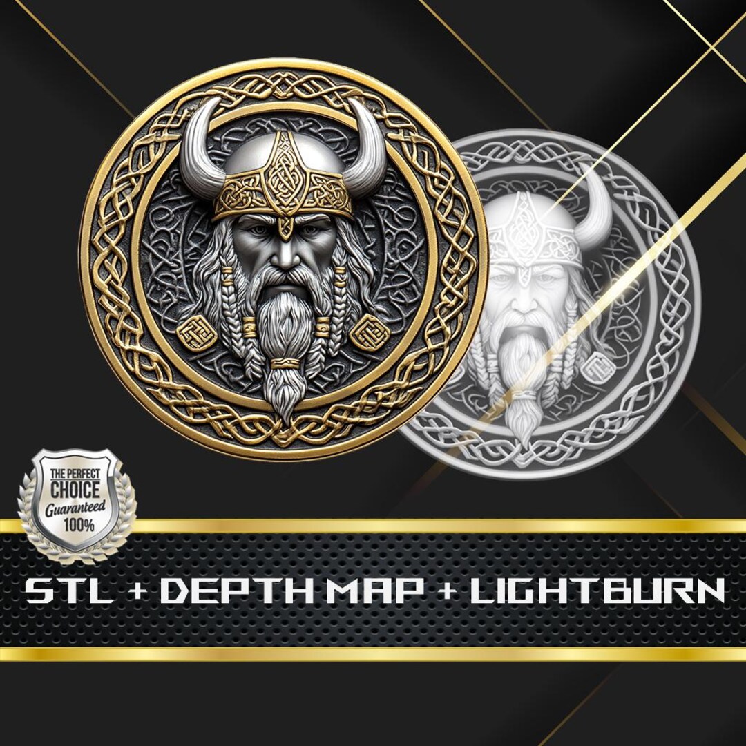 Viking Coin Depth Map | Heigh Map | 3D Laser Engrave | Xtool ...