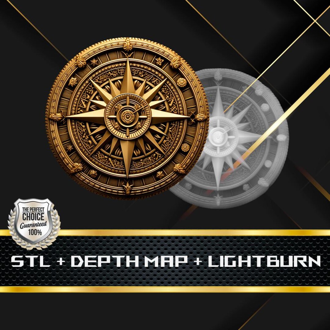 Coin Depth Map | Heigh Map | 3D Laser Engrave | Xtool | Stl File | PNG ...