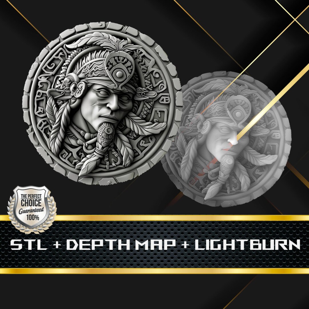 Coin Depth Map | Heigh Map | 3D Laser Engrave | Xtool | Stl File | PNG ...