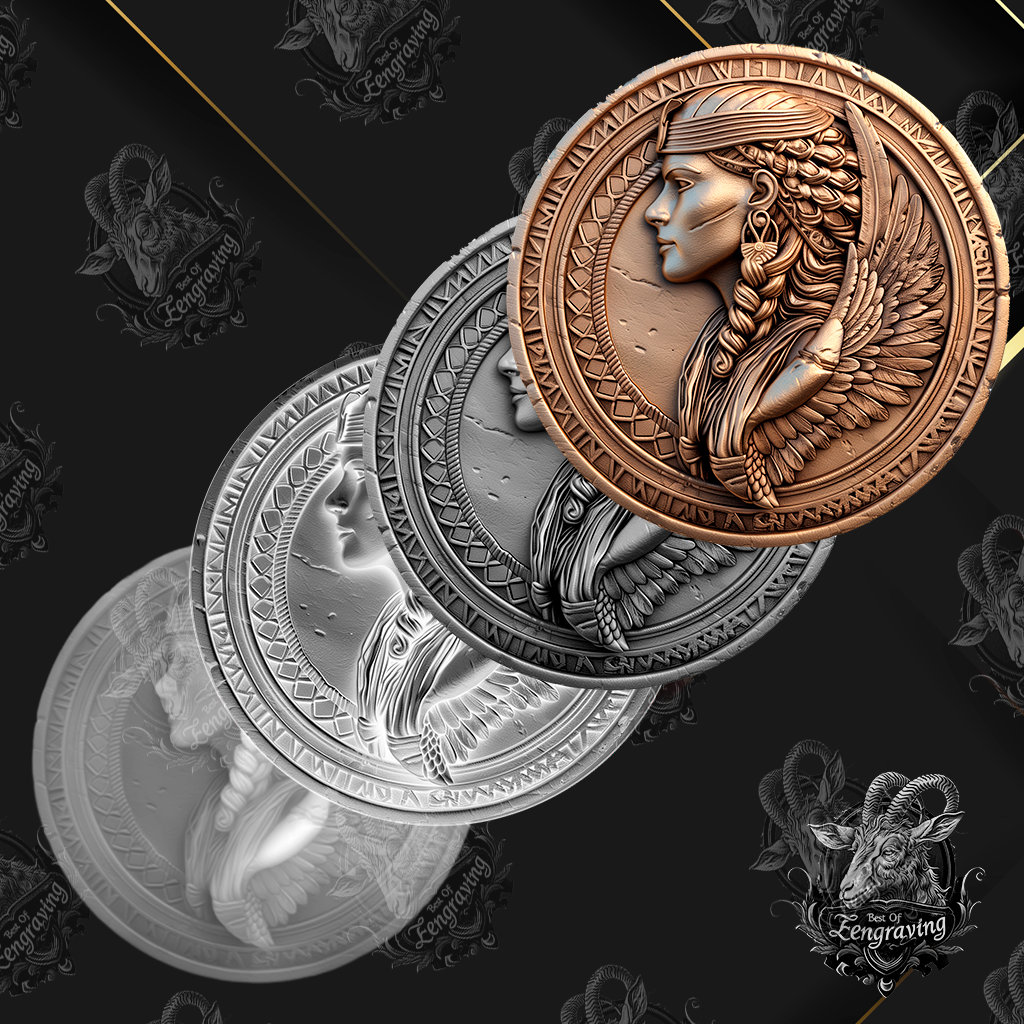 Coin Depth Map Heigh Map 3D Laser Engrave Xtool Glowforge Stl File PNG ...