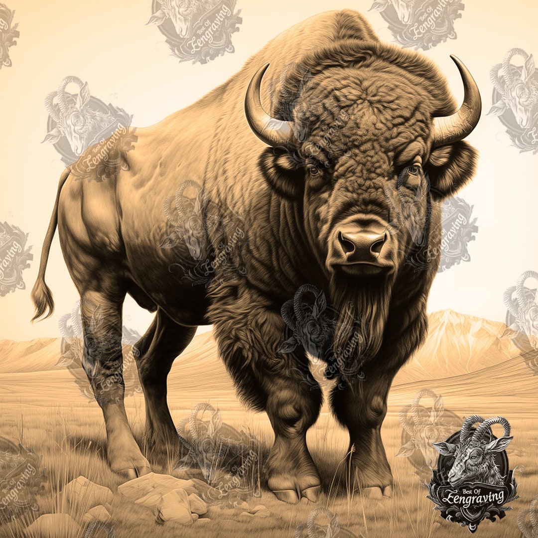 Buffalo 3D Illusion: Laser Engraving PNG File (digital Download) - Etsy