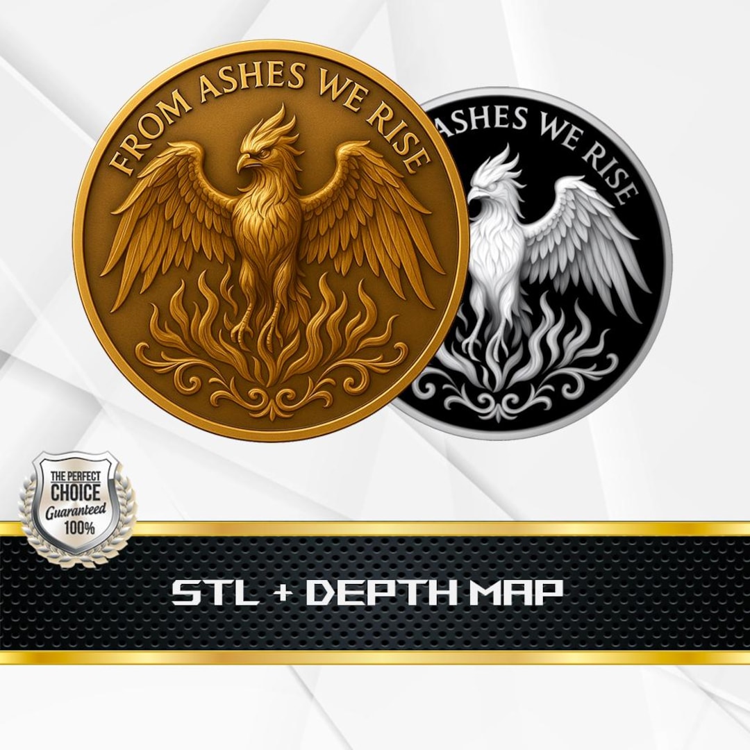 3D Coin Depth Map: Laser Engrave Files (STL, Lightburn BMP, PNG ...