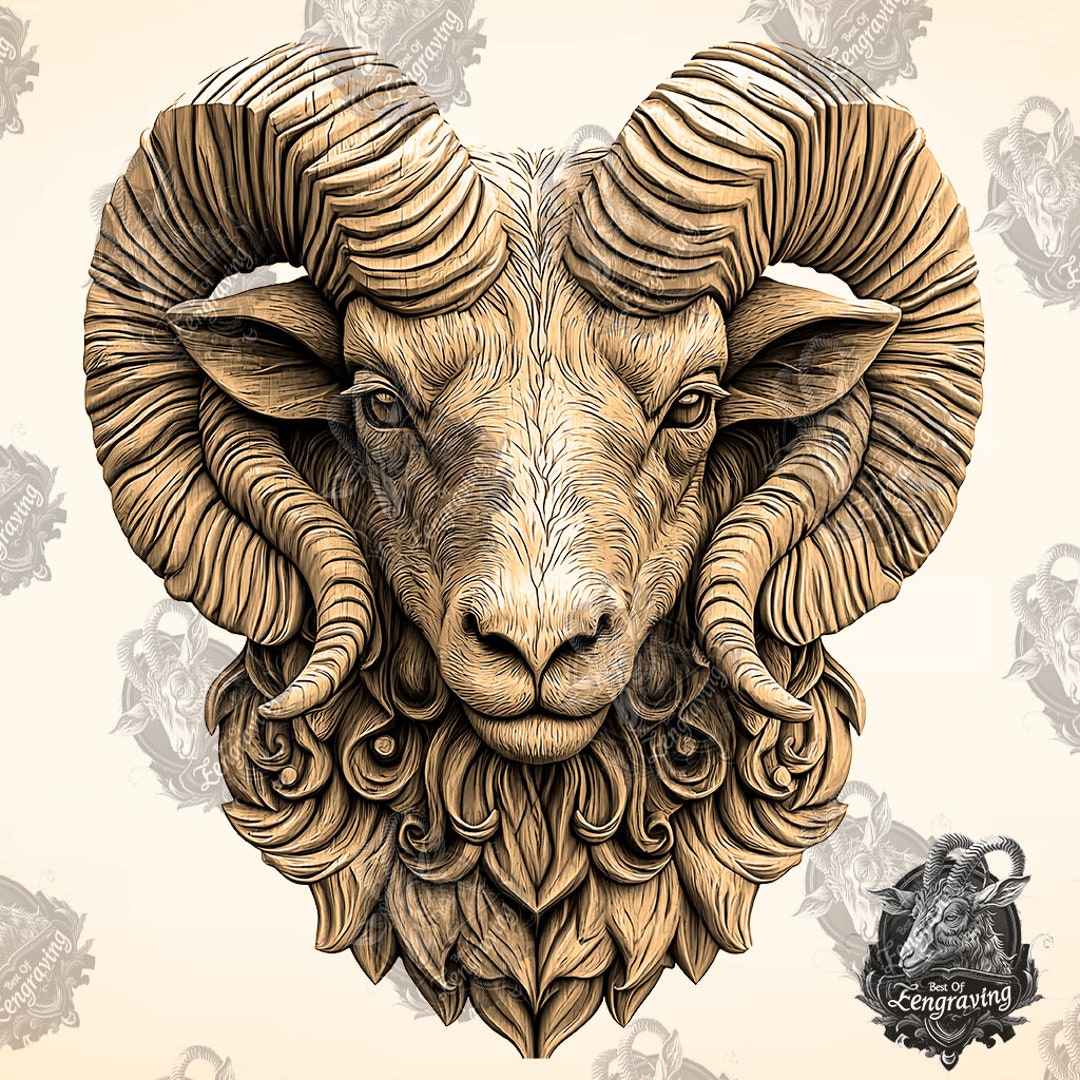 3D Ram Head Illusion: Laser Cut PNG File (digital Download) Diode Laser ...