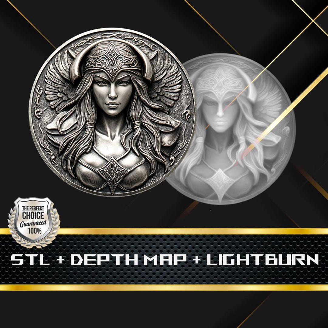Viking Coin Depth Map: 3D Embossing Laser Engrave STL and Heigth Map ...