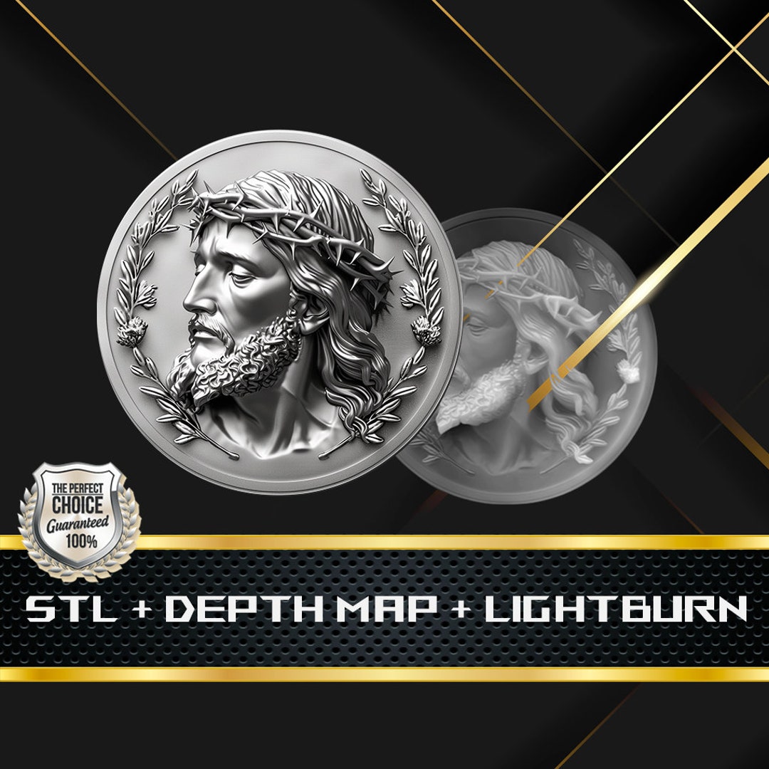 Mappa della profondità della moneta di Gesù: file di incisione laser 3D ...