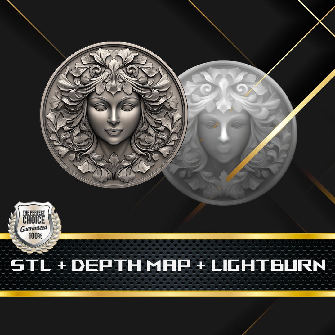 Coin Coin Depth Map: 3D Embossing Laser Engrave STL and Heigth Map ...