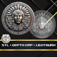 Taurus Zodiac Sign Coin 3D Depth Map Digital File - PNG, SVG, JPG ...