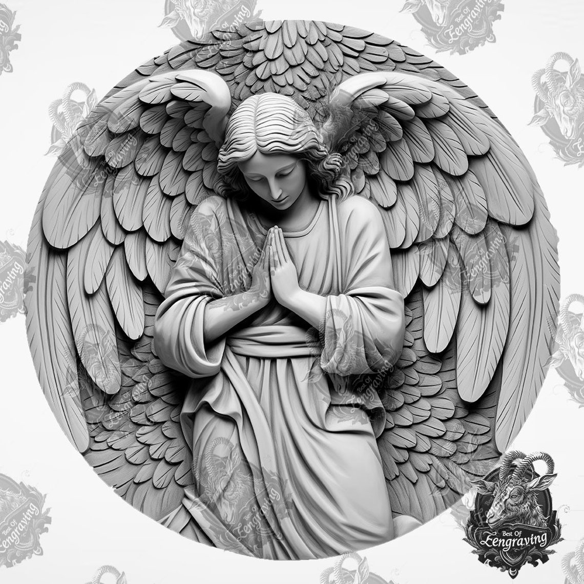 3D Angel Praying Illusion: Laser Engraving PNG File (digital Download ...
