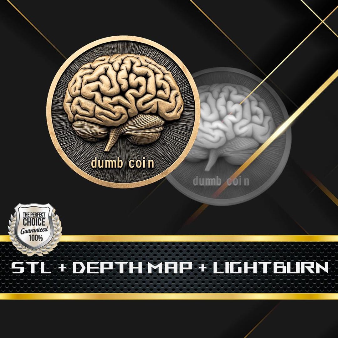 Coin Depth Map | Heigh Map | 3D Laser Engrave | Xtool | Stl File | PNG File | Grayscale ...