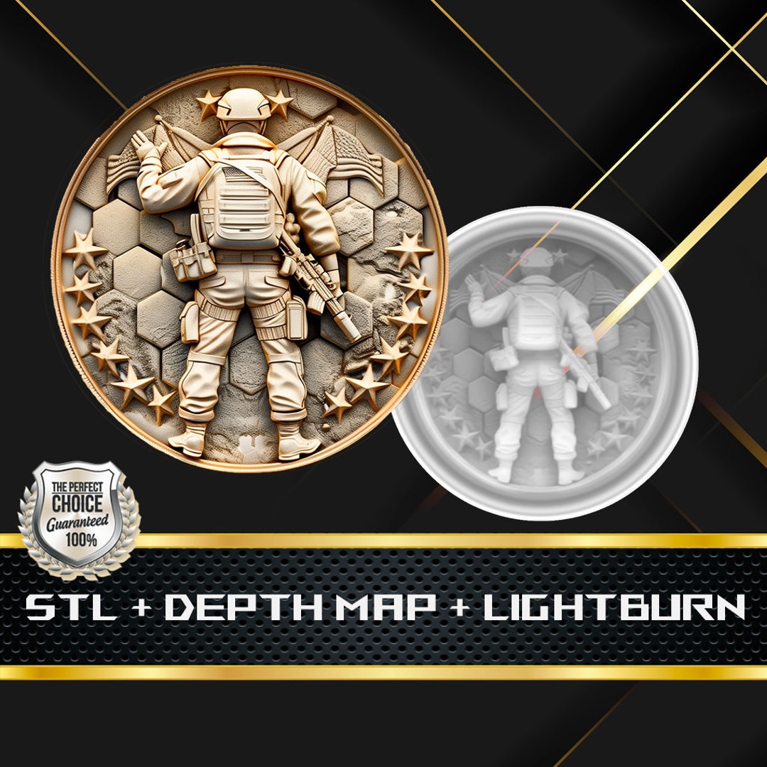 Coin Depth Map | Heigh Map | 3D Laser Engrave | Xtool | Glowforge | Stl ...