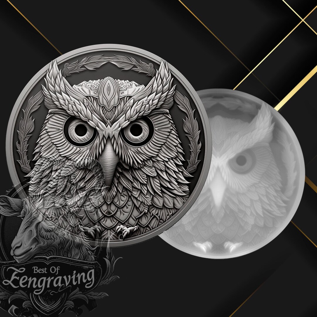 Coin Depth Map Heigh Map 3D Laser Engrave Xtool Glowforge Stl File PNG ...