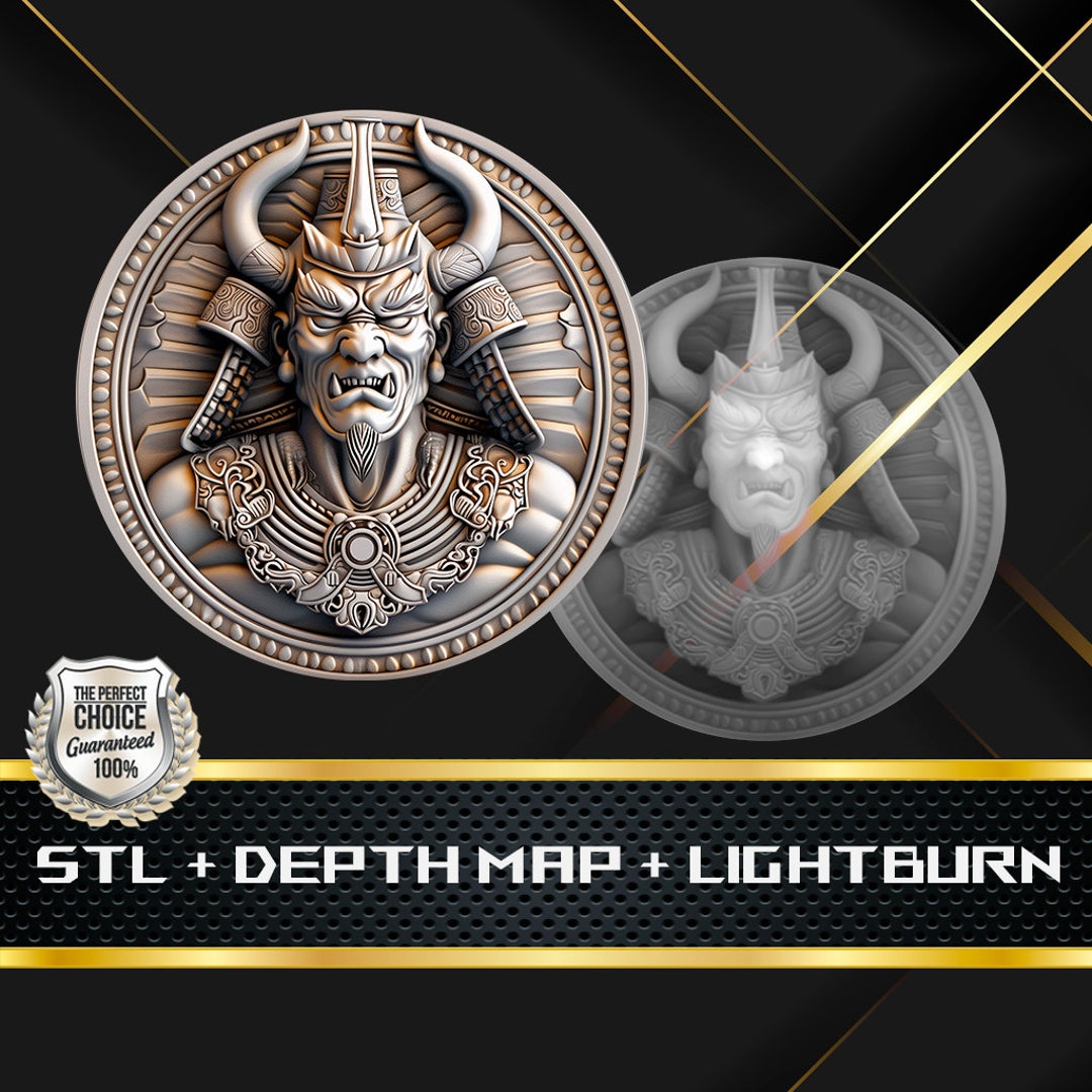 Coin Depth Map | Heigh Map | 3D Laser Engrave | Xtool | Stl File | PNG ...